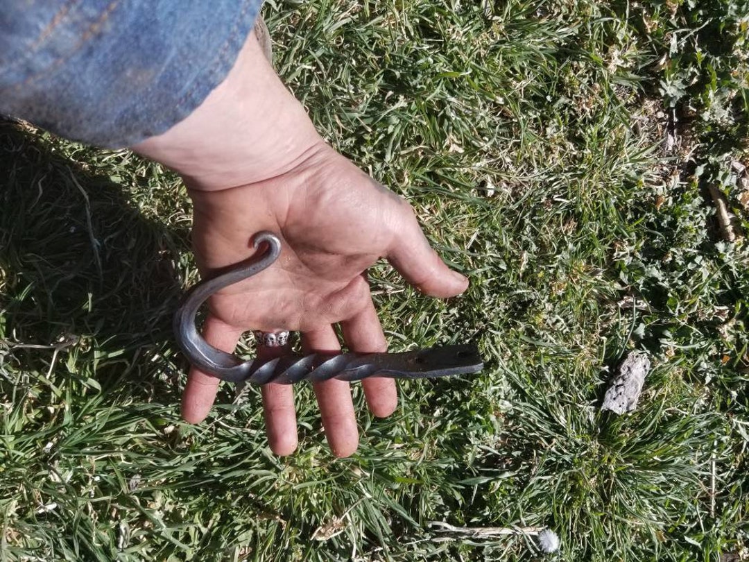 Hand Forged Wall Hook With a Twist and Scroll - Etsy