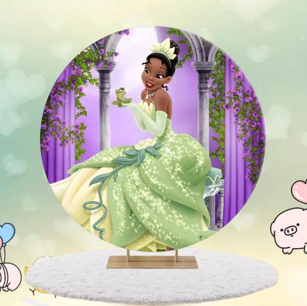 Princess Tiana Round Backdrop, Baby Shower Birthday Party Decor - Etsy