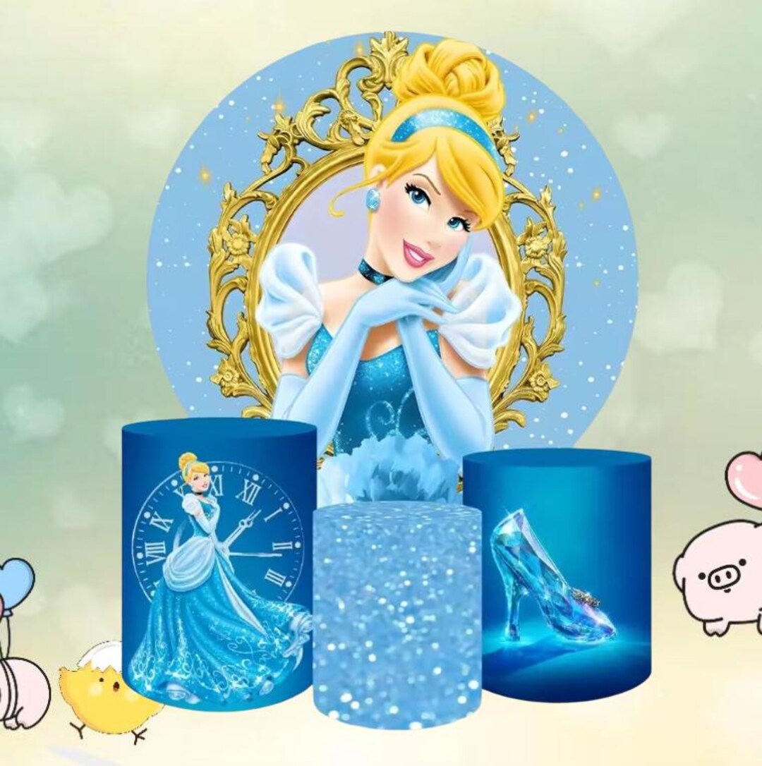 Cinderella Birthday Party Backdrop: Princess Theme, Round Photo Booth ...