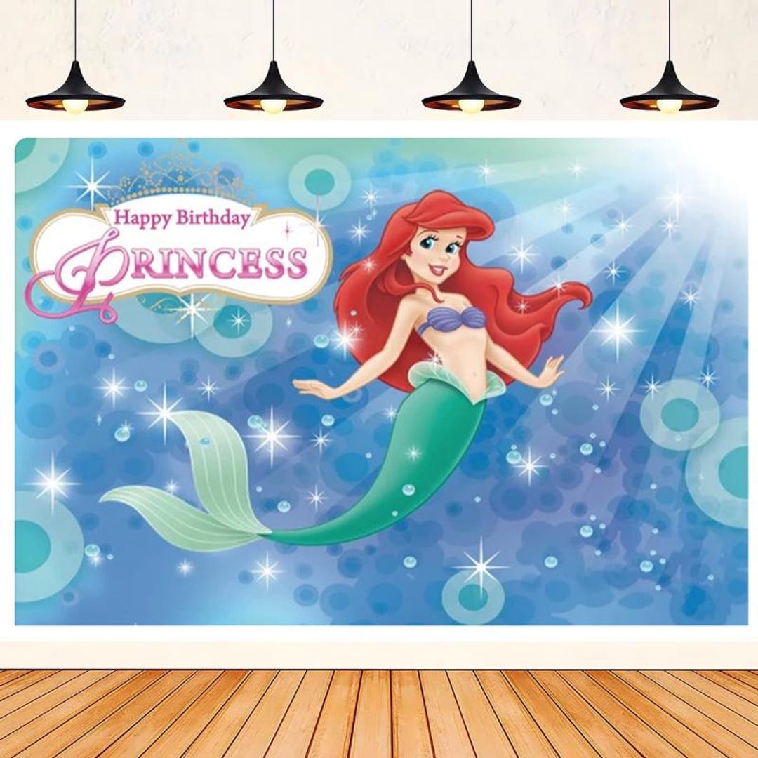 Ariel Princess Backdrop Daughter of the Sea Party Photography ...