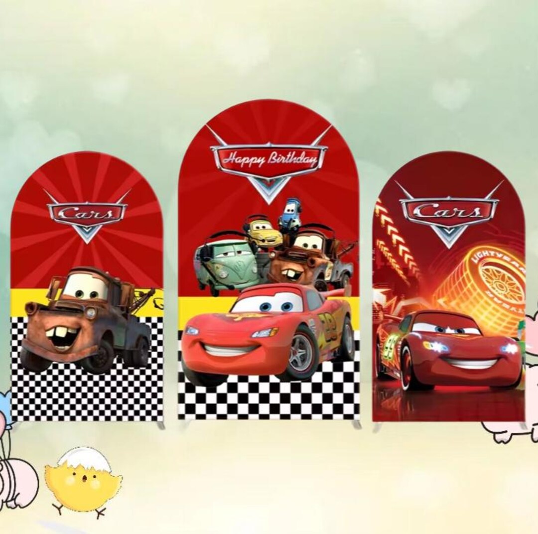 Mcqueen Cars Arch Backdrop, Double Sided Birthday Party Cover - Etsy