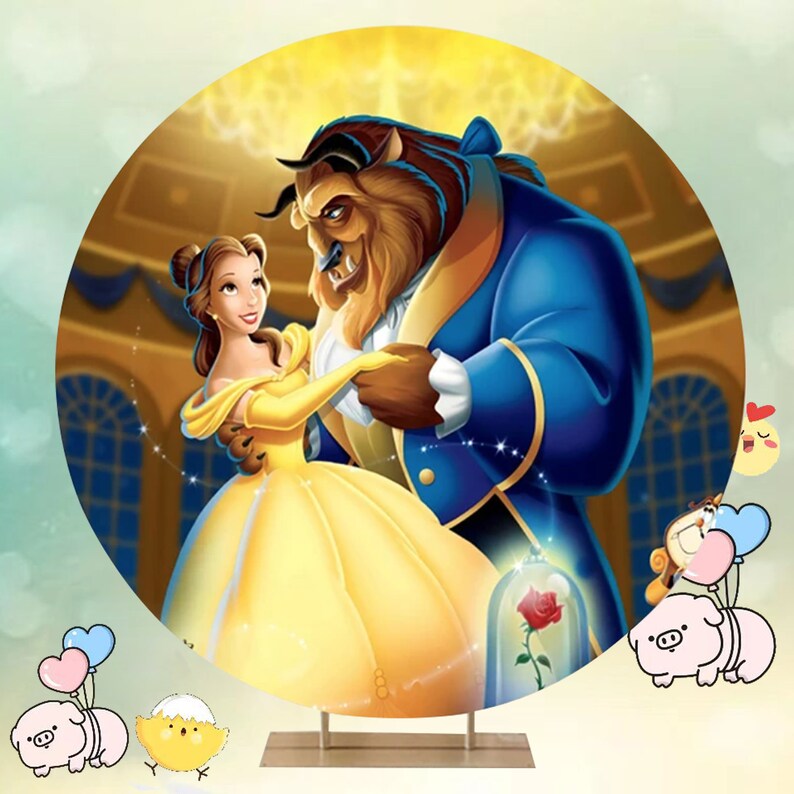 Beauty and the Beast Backdrop: Belle Birthday Party, Baby Shower - Etsy