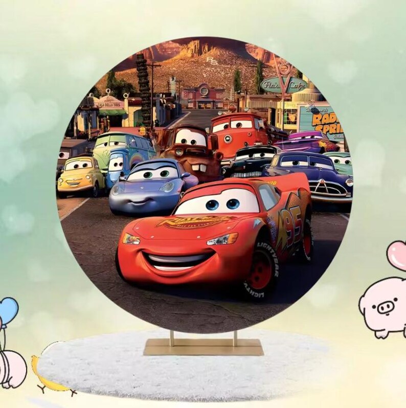 Disney Cars Backdrop | Birthday Party Photo Booth Cover - Etsy