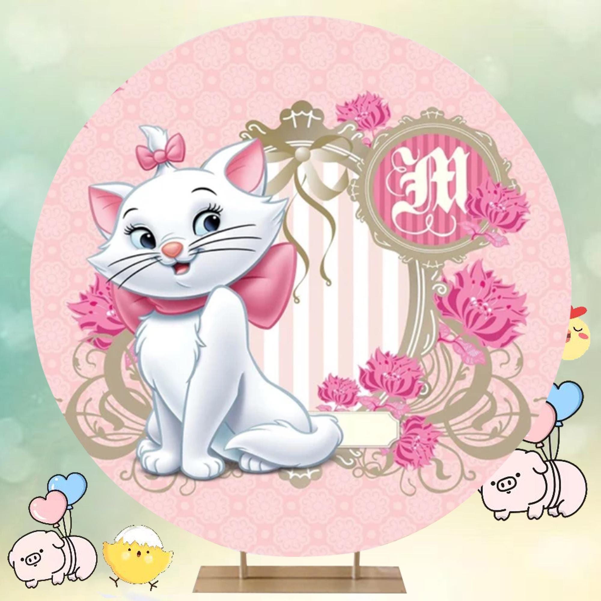 Marie Cat Birthday Backdrop: Cartoon Party Photo Prop Cover - Etsy