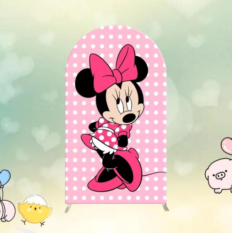 Minnie Mouse Arch Backdrop Cover, Baby Shower Birthday Party Decor - Etsy