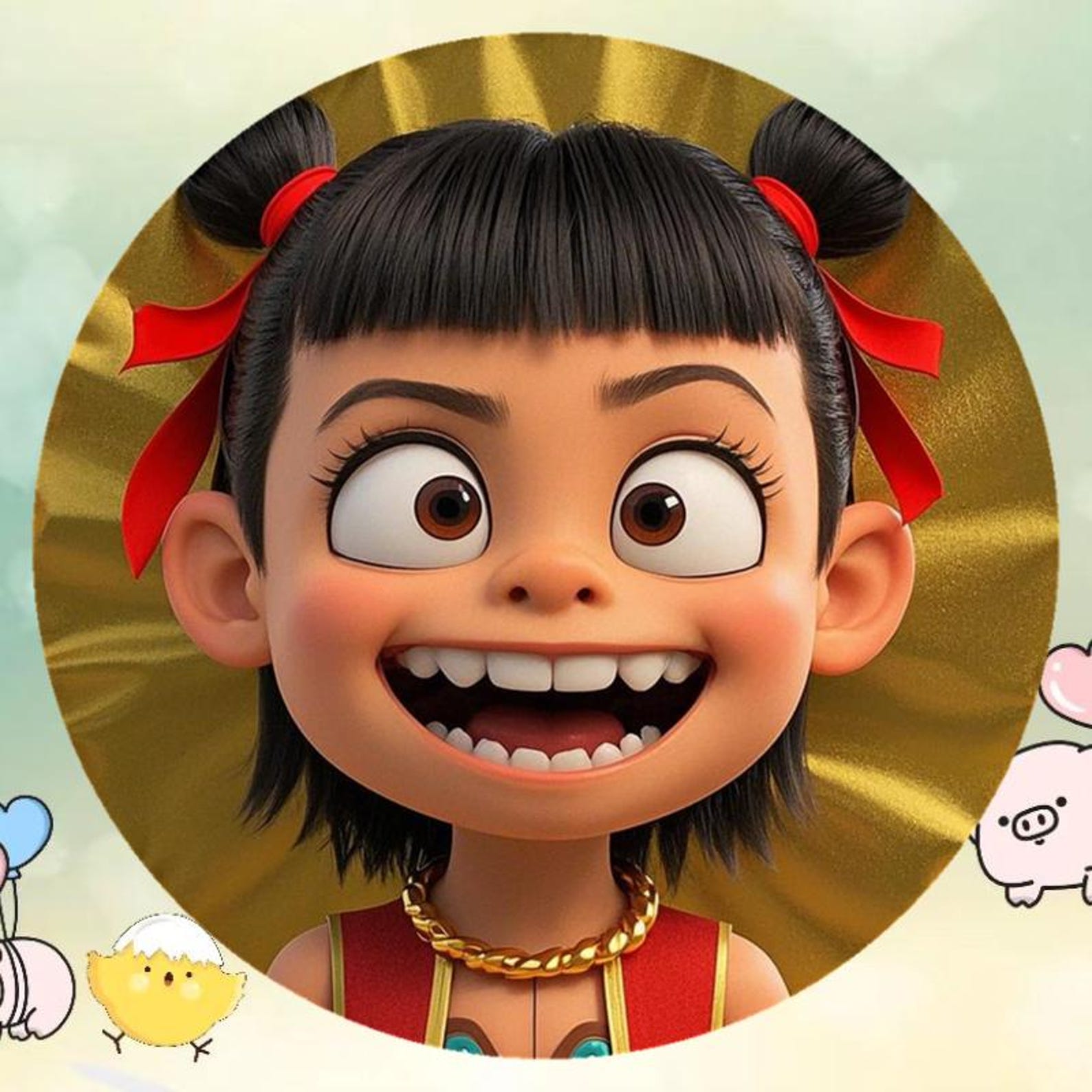 Ne Zha Round Backdrop Chinese Mythology Animated Film Nezha Birthday ...