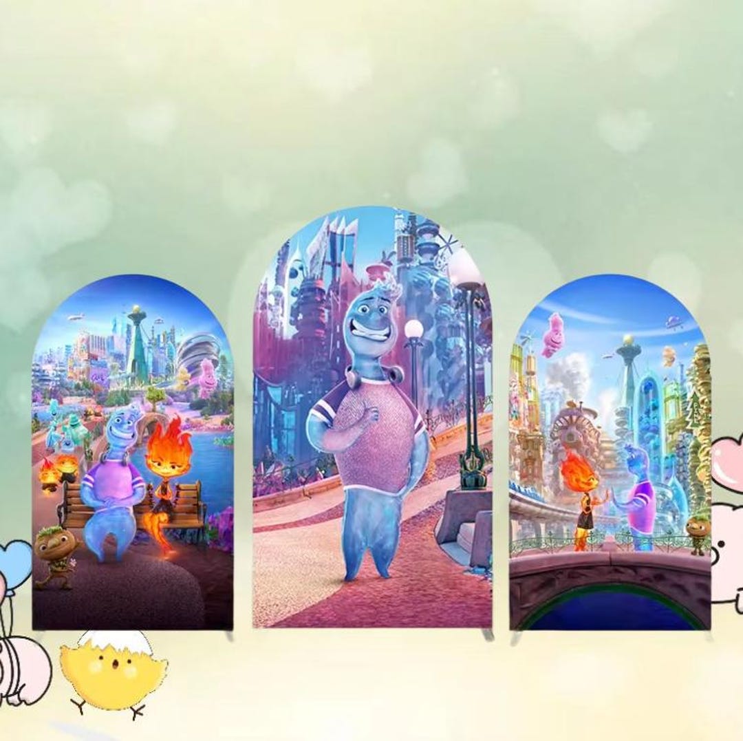 Disney Elemental Arch Backdrop, Double Sided Party Photo Background - Etsy