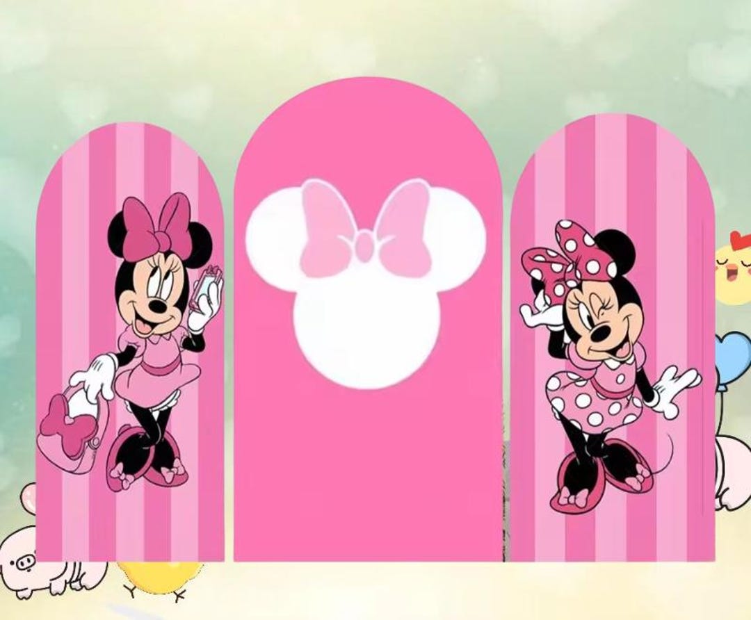Minnie Mouse Arch Backdrop Double Side Cover Disney Cartoon Background ...