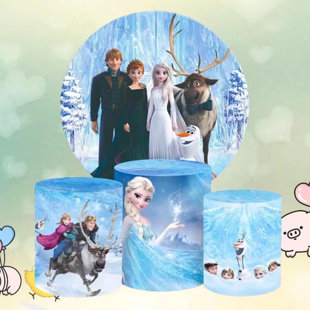Disney Snow Queen Round Backdrop Princess Elsa Circle Background ...