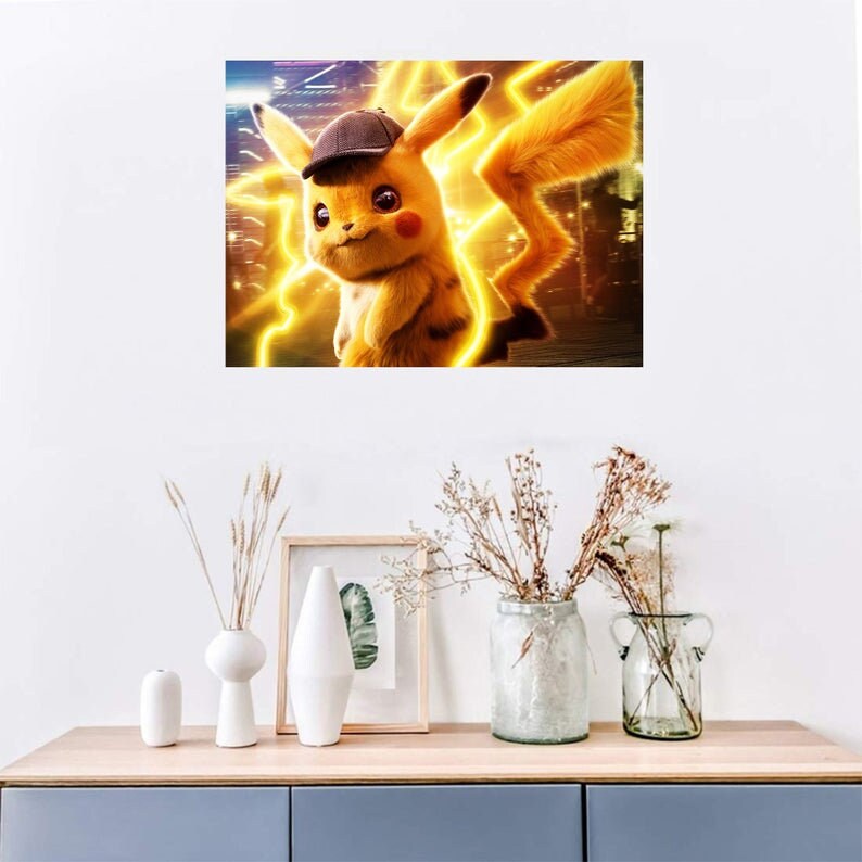 Cartoon Pikachu 2 Full Drill Square/round Diamond Animal 5D DIY Diamond ...