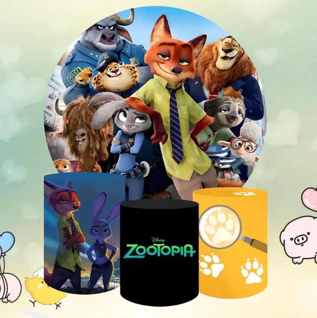 Zootopia Birthday Backdrop: Judy and Nick, Elastic Fabric Cover - Etsy