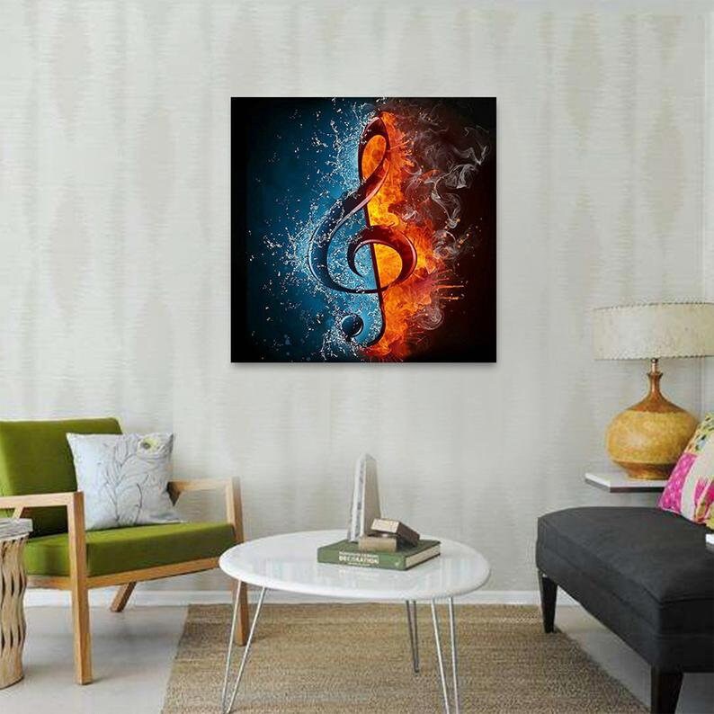 Music Symbol 5D Diamond Painting Kit Picture Embroidery Cross - Etsy