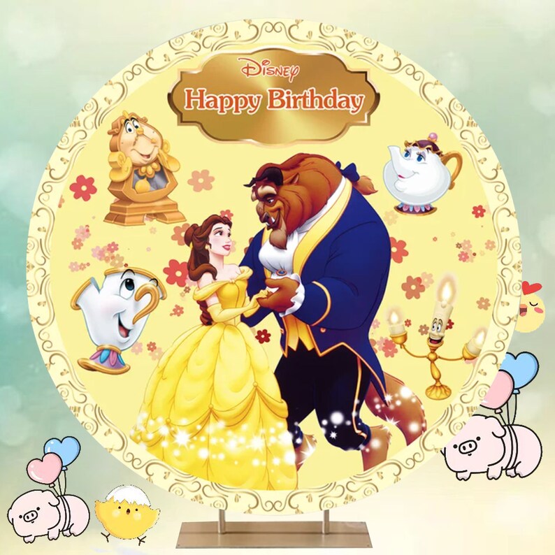 Beauty and the Beast Backdrop: Belle Birthday Party, Baby Shower - Etsy
