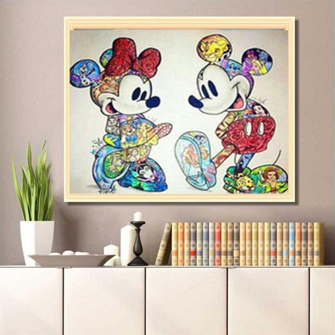 Colorful Cartoon Mickey Mouse Full Square/round Diamond 5D DIY - Etsy