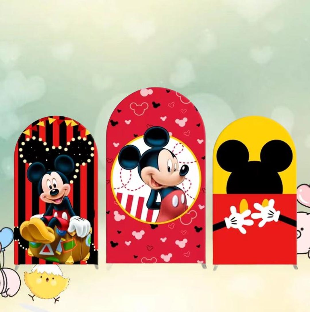 Mickey Mouse Arch Backdrop Double Side Cover Photography Disney Cartoon ...