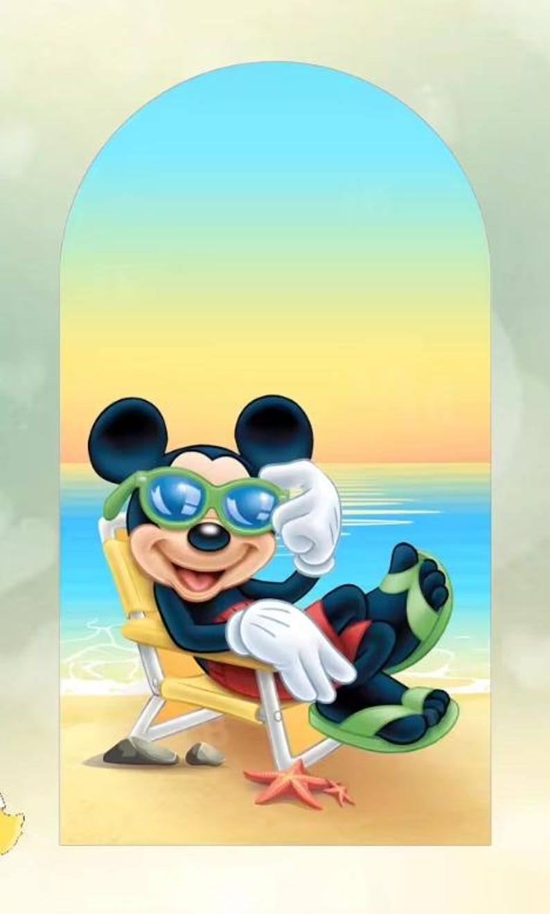 Mickey Mouse Arch Backdrop: Beach Birthday Party Decoration - Etsy Canada