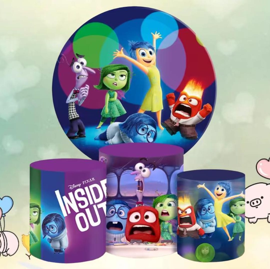 Disney Inside Out Backdrop | Elastic Round Photography Background - Etsy