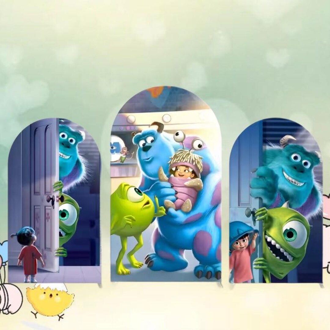 Disney Monsters Power Arch Backdrop Double Side Cover Disney Cartoon ...