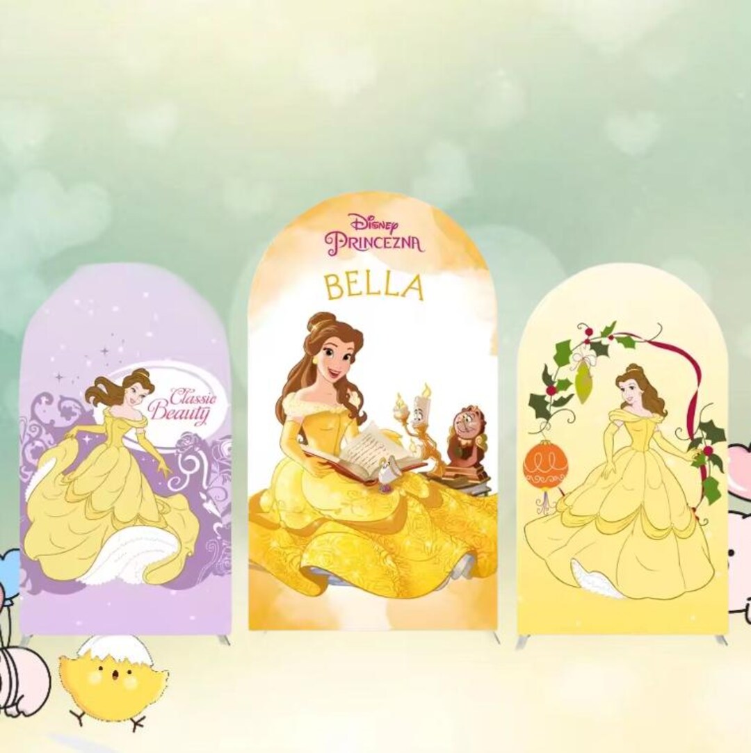 Princess Belle Arch Backdrop: Beauty and the Beast Birthday Party Decor ...