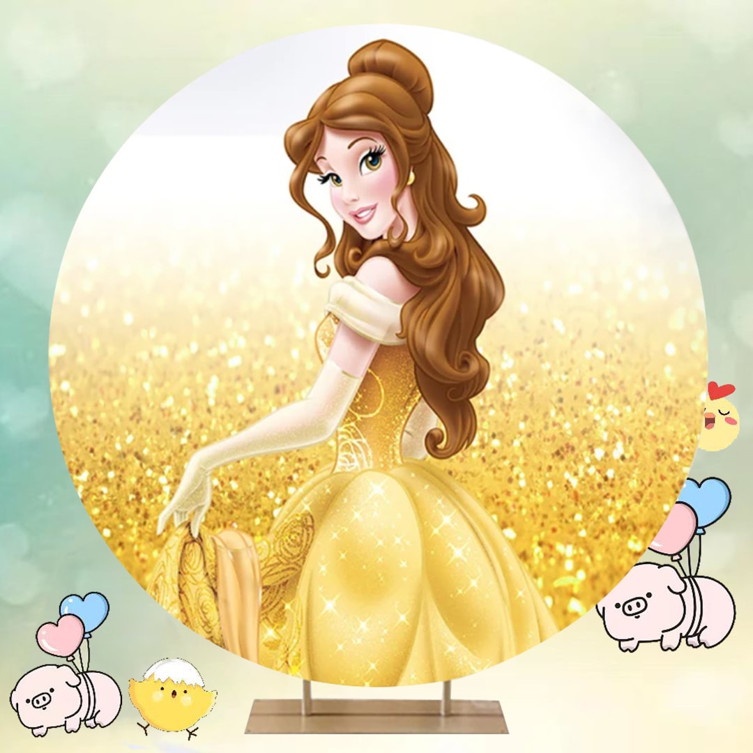Belle Beauty and the Beast Backdrop: Princess Birthday Party Photo ...