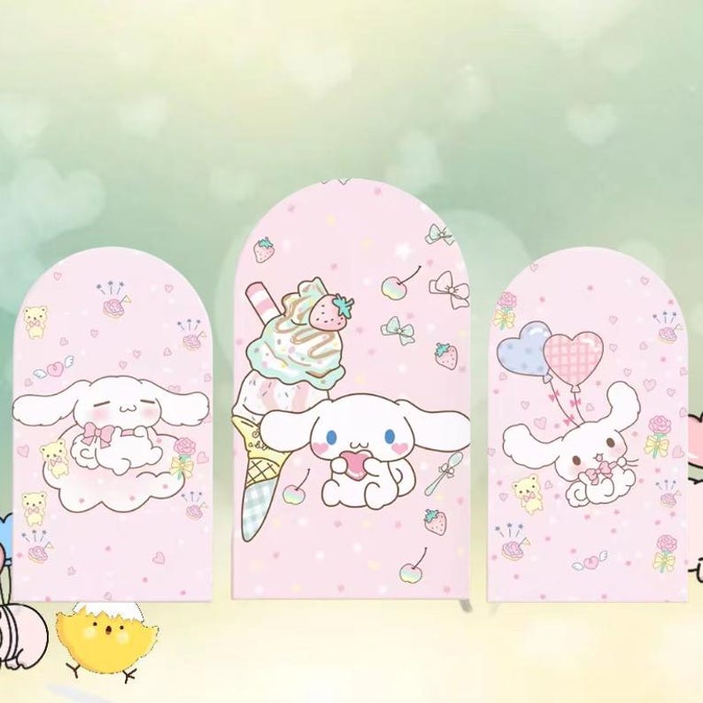 Cartoon Cinnamoroll Arch Backdrop Double Side Cover Cute Sanrio Baby ...