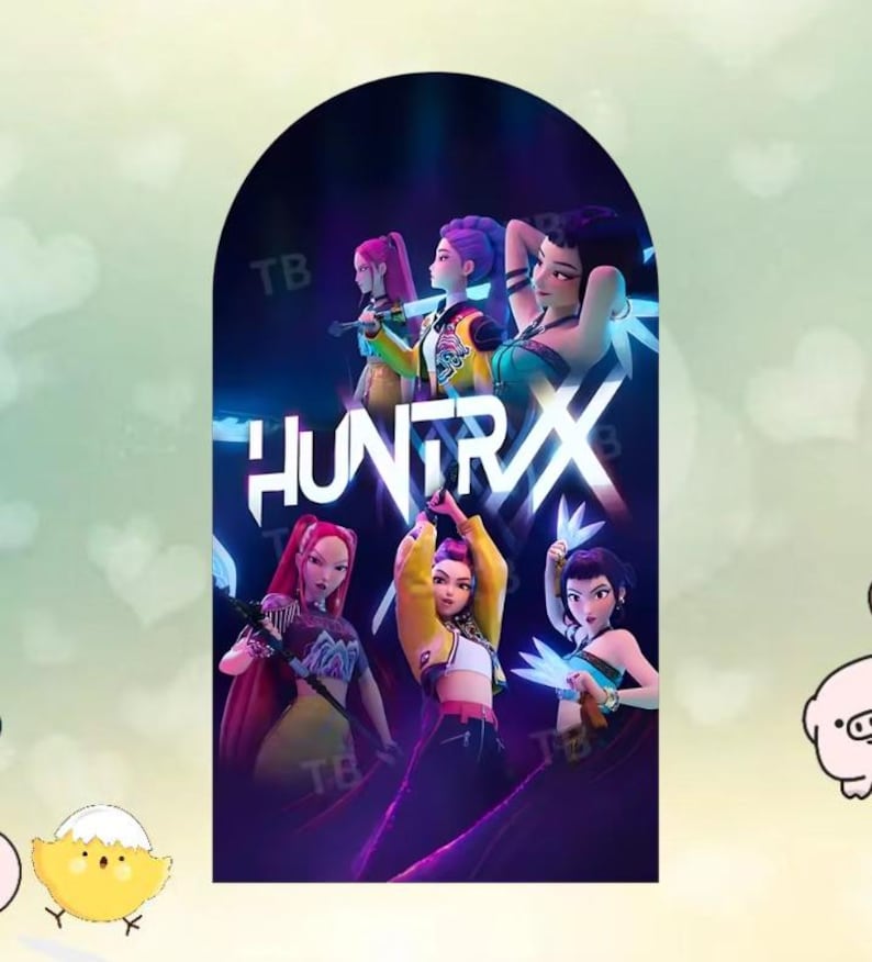 Kpop Demon Hunter Arch Backdrop Double Side Cover Popular Kids Girl ...