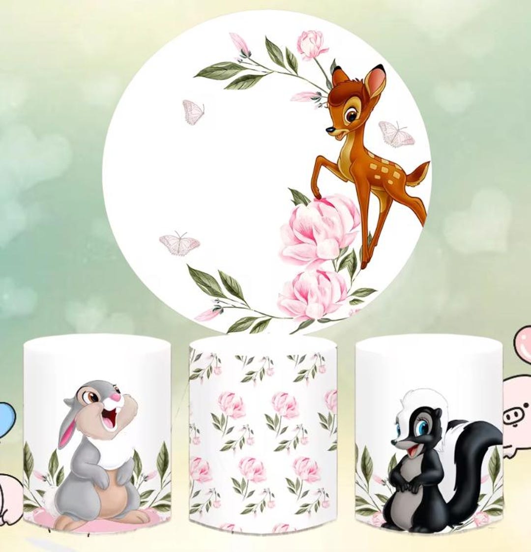 Disney Bambi Deer Round Backdrop Customized Kid Birthday Party Banner ...