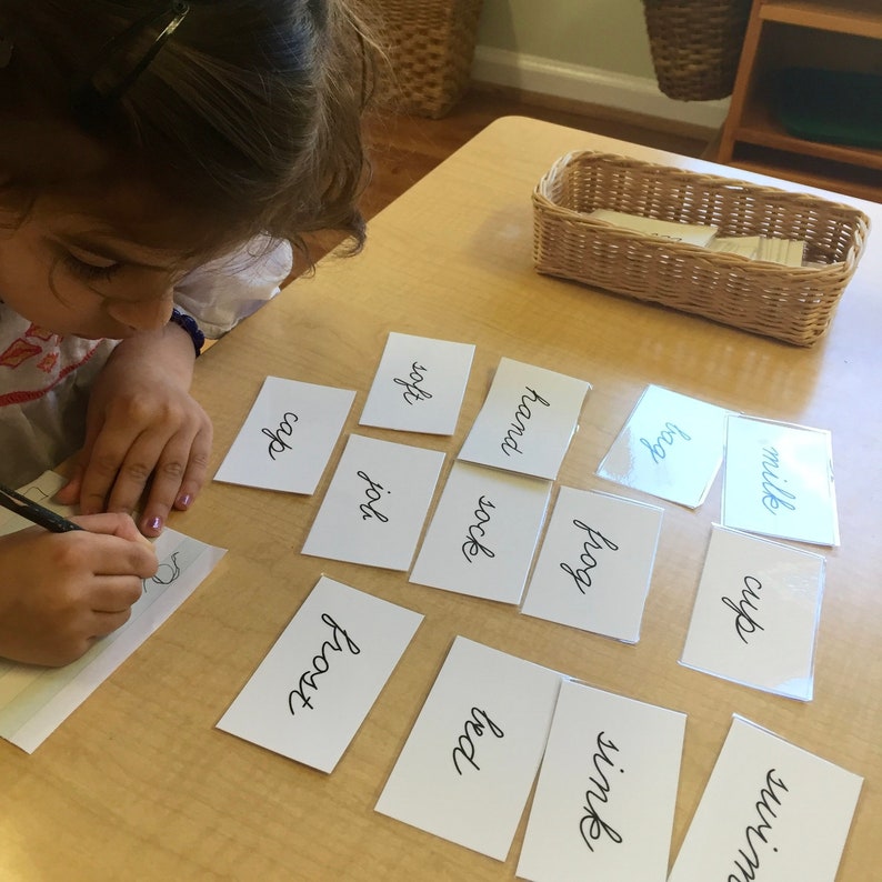 Cursive Phonetic Word Cards - Etsy