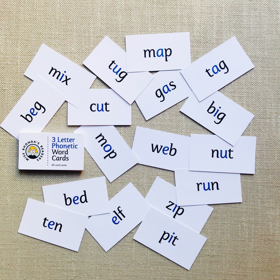 Three Letter Phonetic Word Cards - Etsy