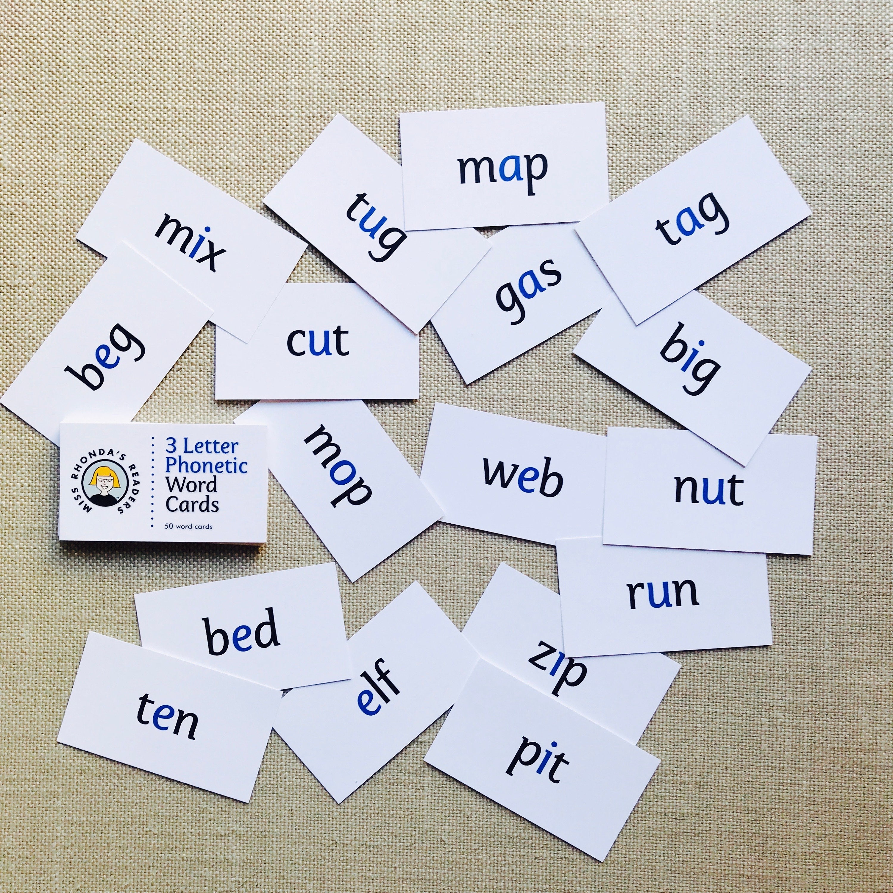 Three Letter Phonetic Word Cards - Etsy