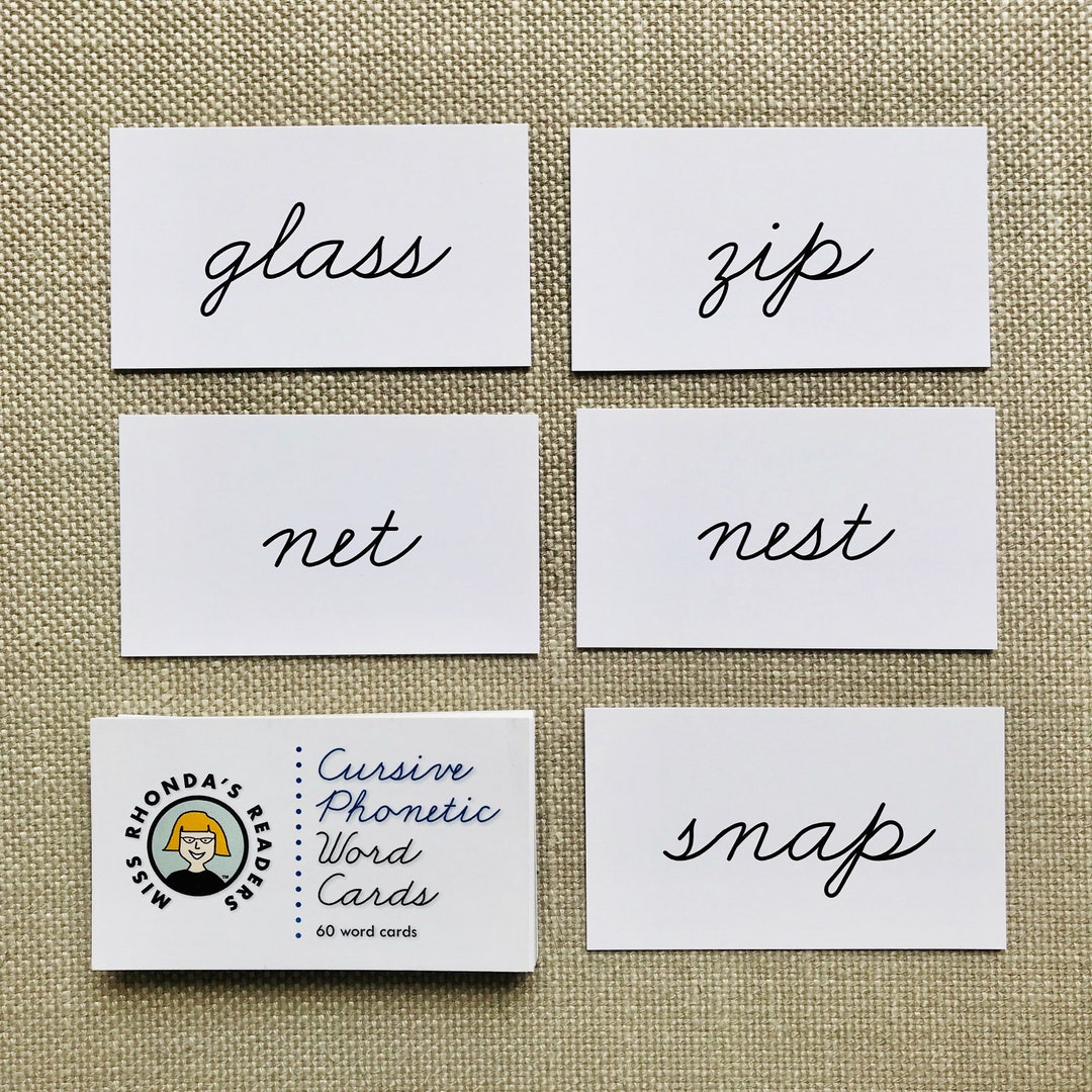 Cursive Phonetic Word Cards - Etsy