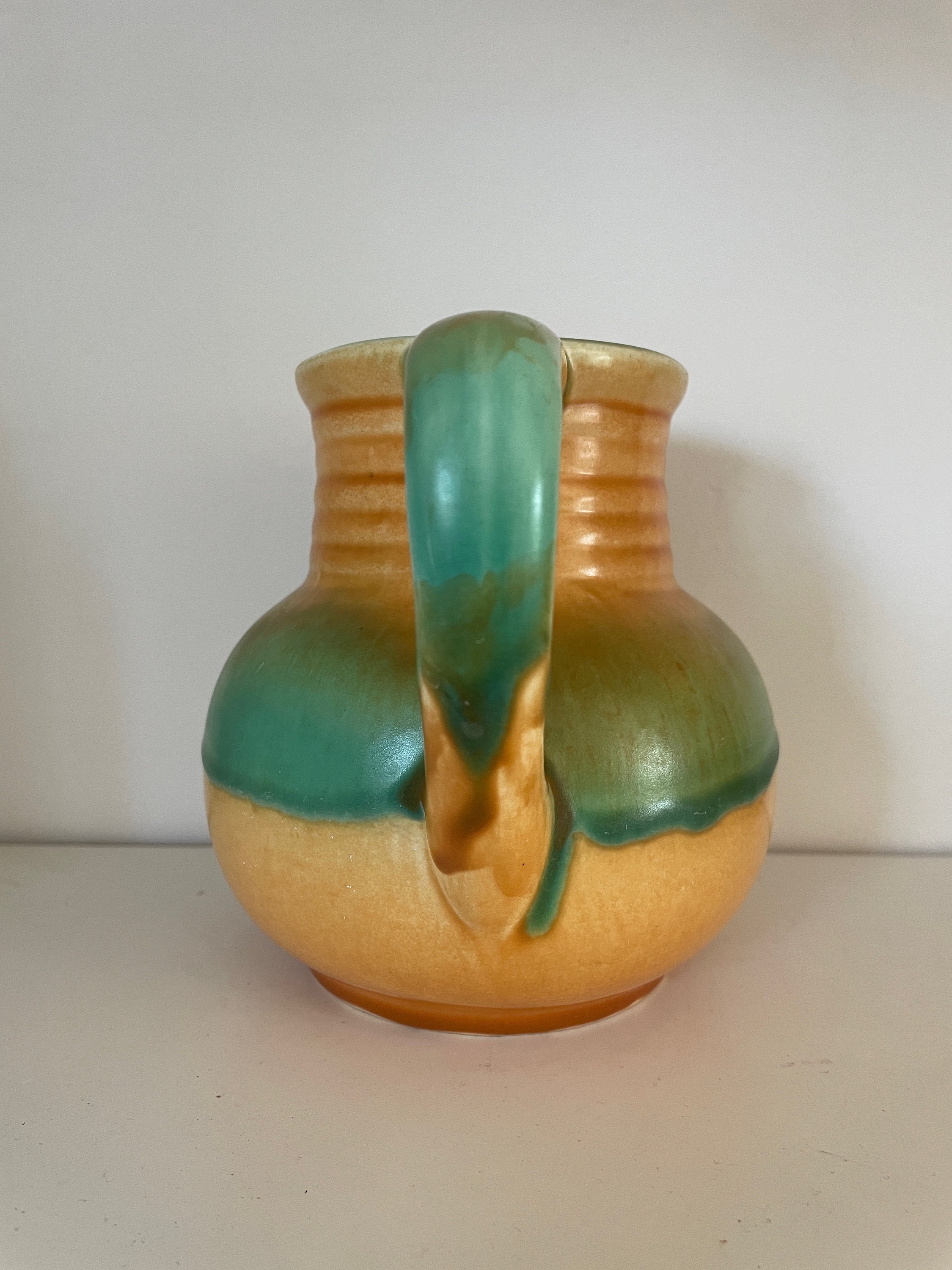 1920s Art Deco Wilton Ware Vase/jug in Orange and Green "roman" Design ...