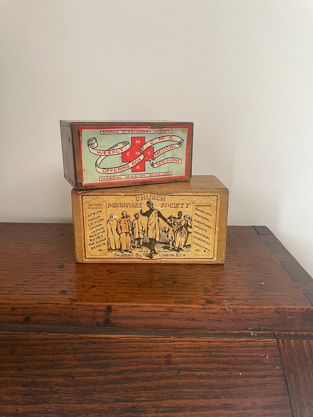 Pair of Antique Church Missionary Society and Medical Auxiliary ...