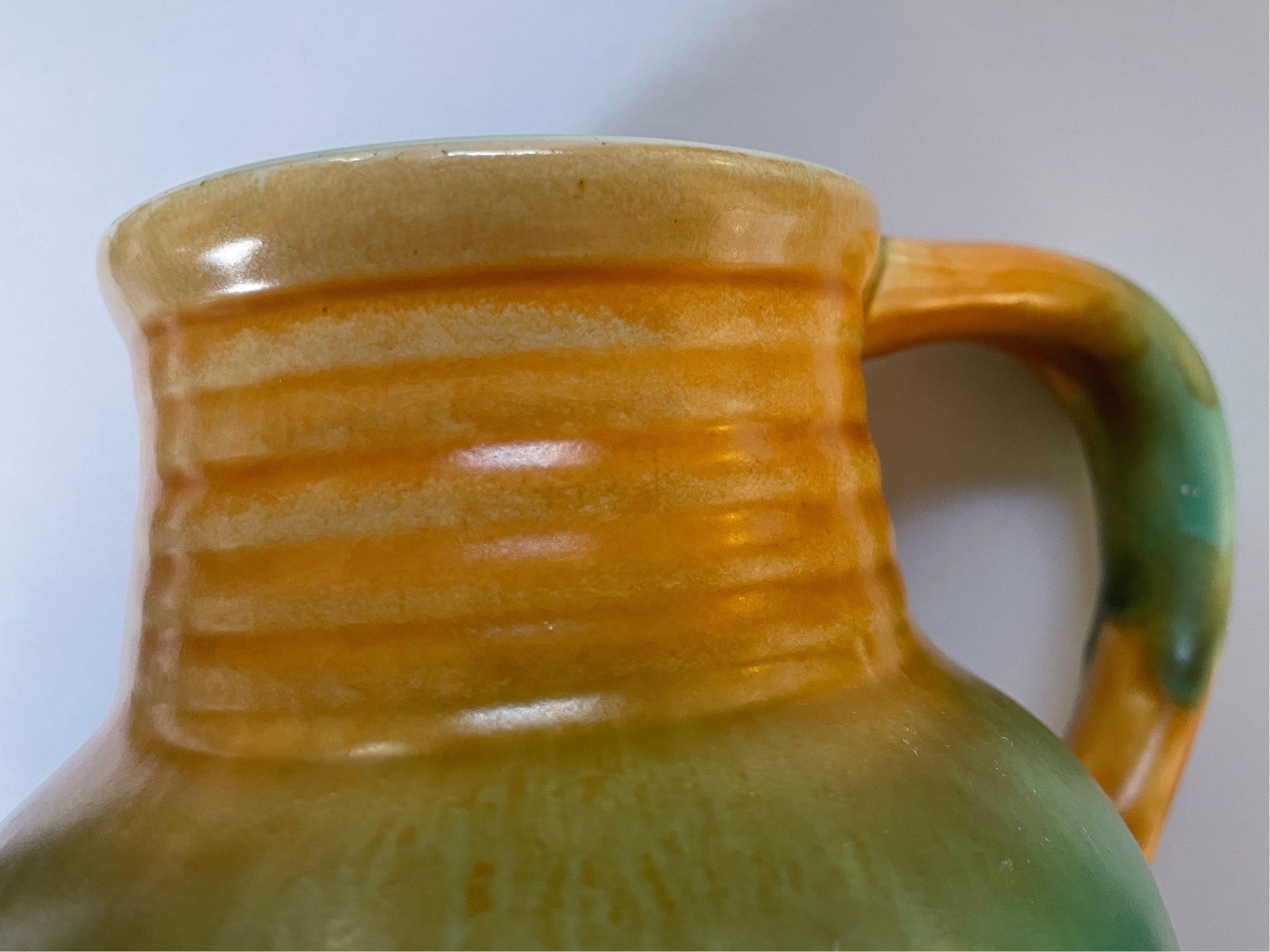 1920s Art Deco Wilton Ware Vase/jug in Orange and Green "roman" Design ...