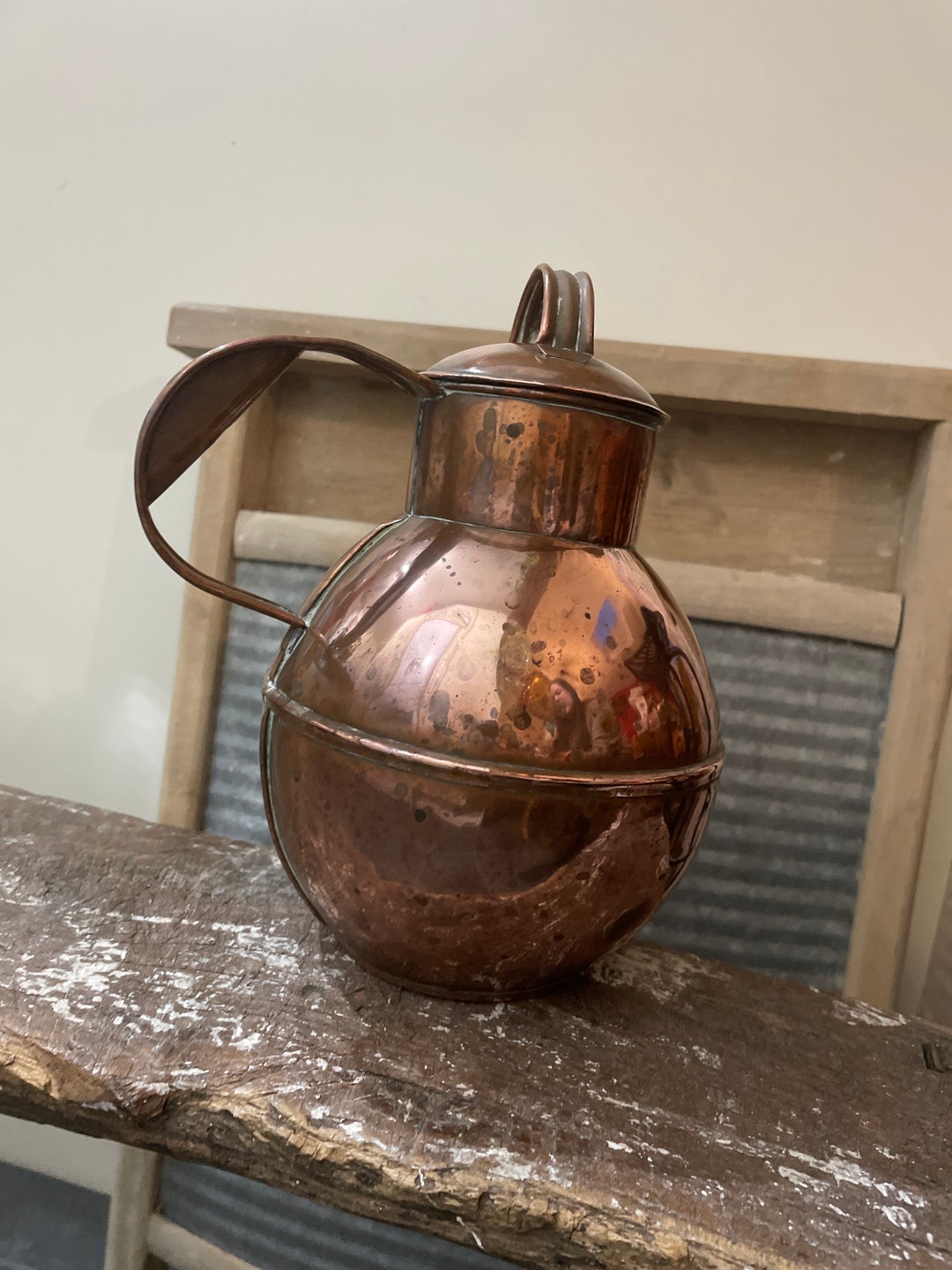 Vintage Guernsey Copper Milk Jug With Lid, Kitchenalia - Etsy