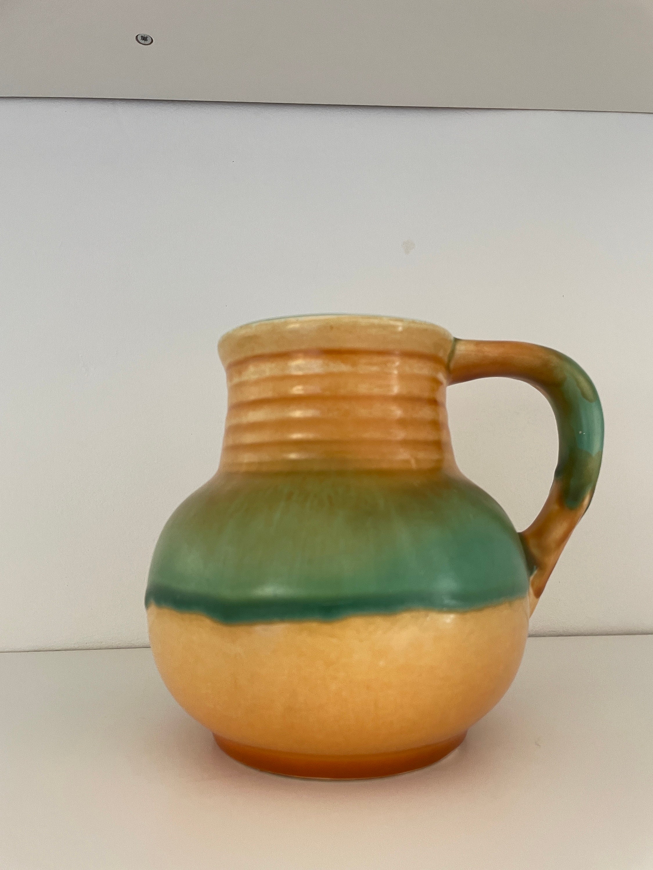 1920s Art Deco Wilton Ware Vase/jug in Orange and Green "roman" Design ...