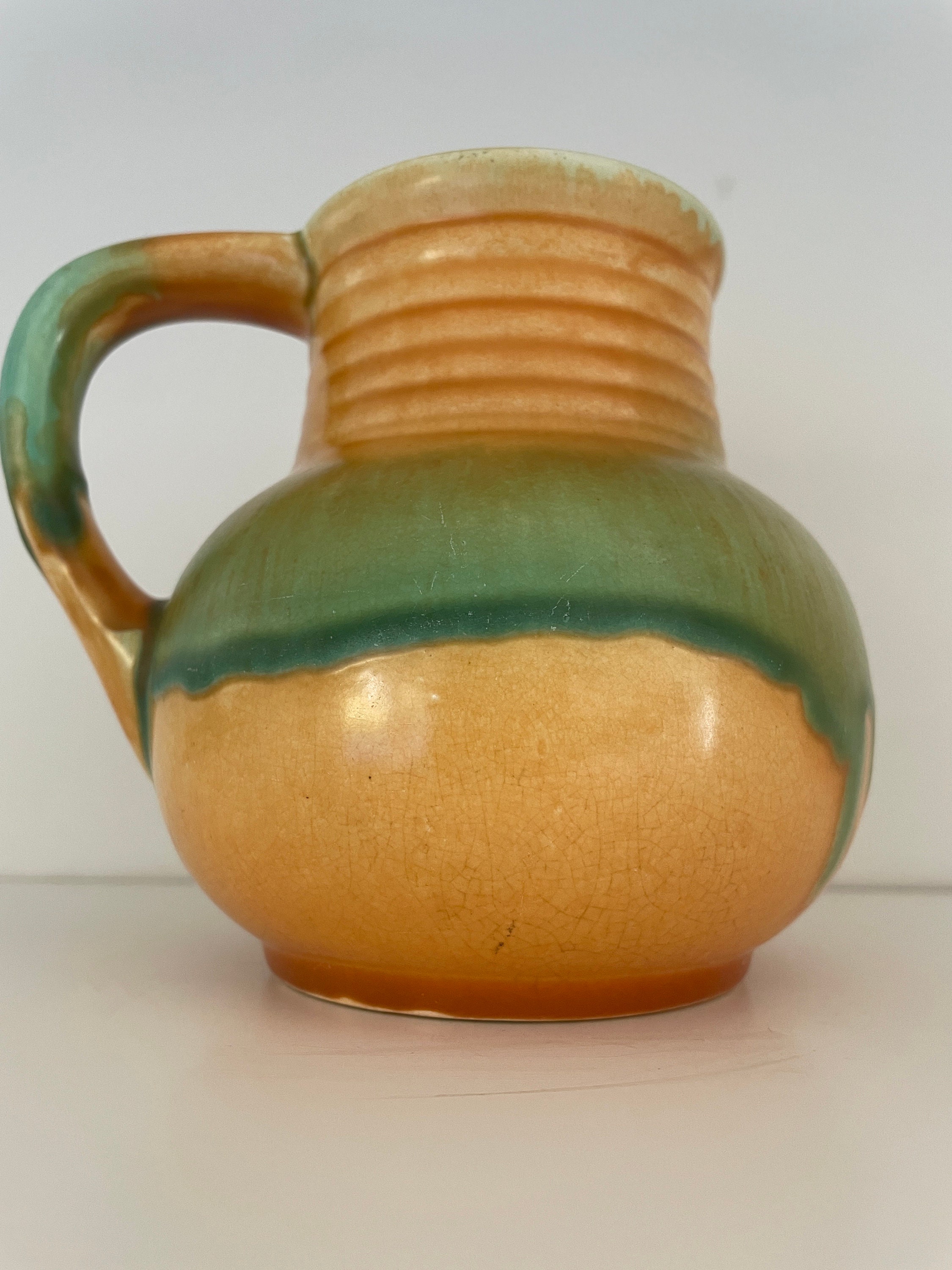 1920s Art Deco Wilton Ware Vase/jug in Orange and Green "roman" Design ...