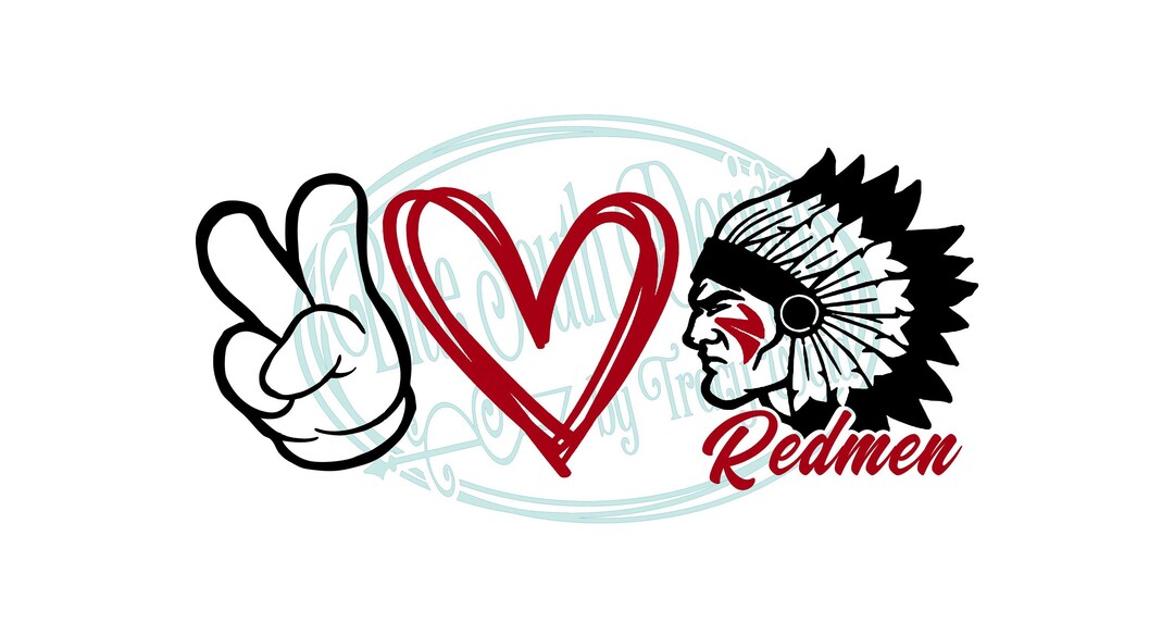 Peace Love Redmen SVG / Redmen Mascot /redmen Sublimation PNG / Redmen ...