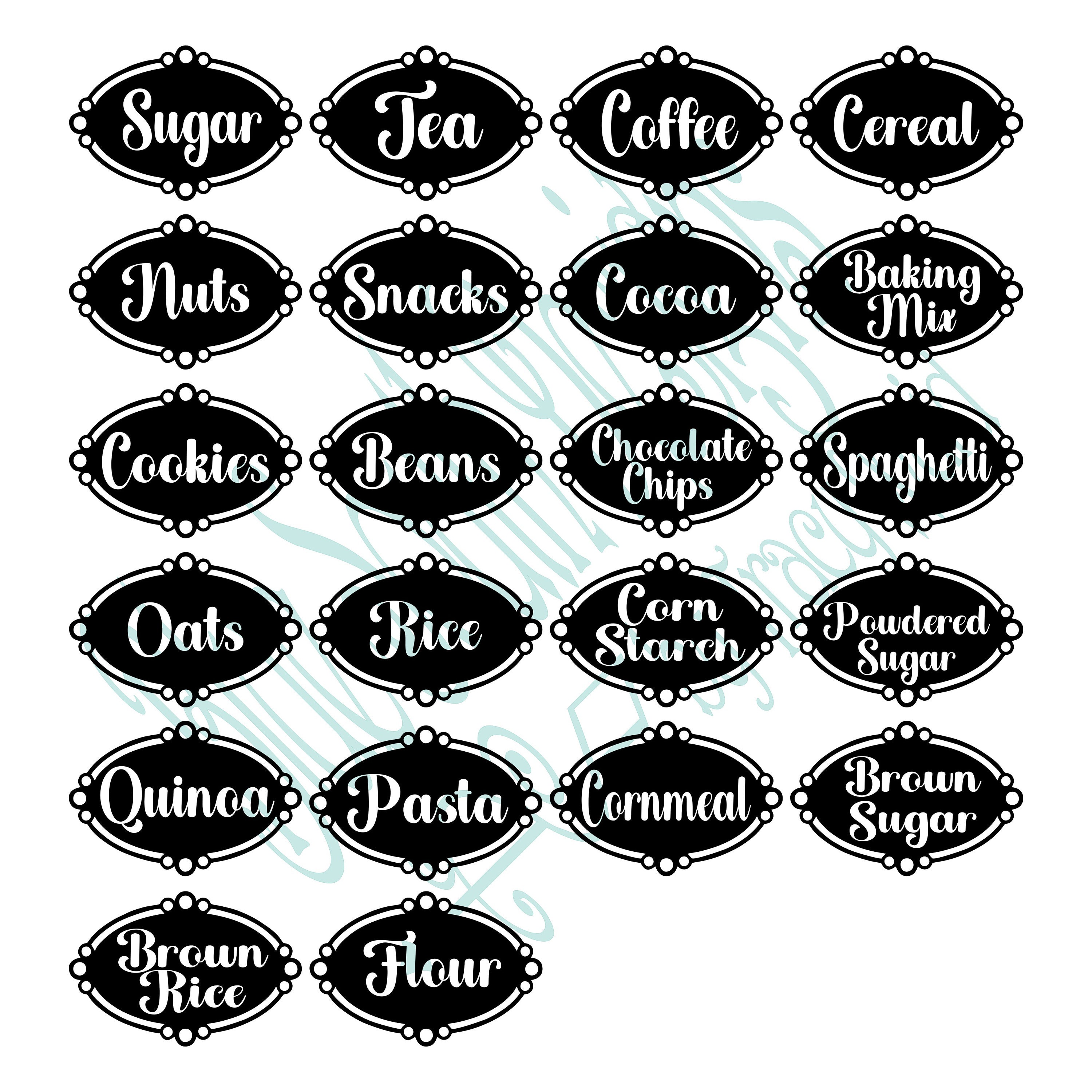 Pantry Labels Bundle Svg Oval Jar Labels Pantry Labels Png - Etsy