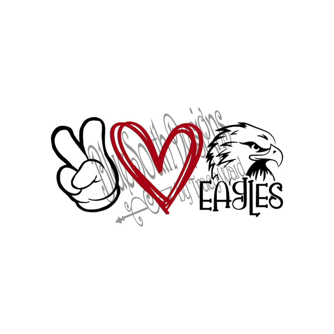 Peace Love Eagles SVG PNG: Mascot Design (digital Download) - Etsy