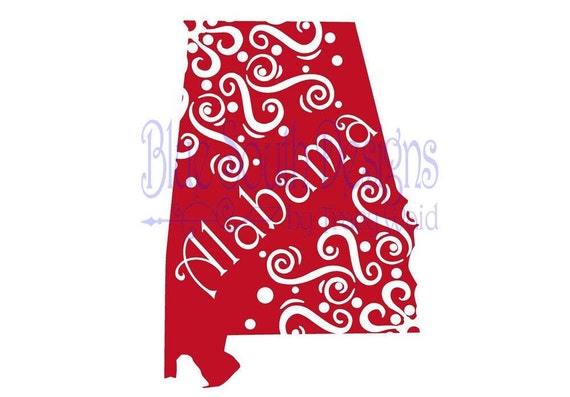 Alabama Svg Png Jpg Pdf Fancy Alabama Scroll Design | Etsy