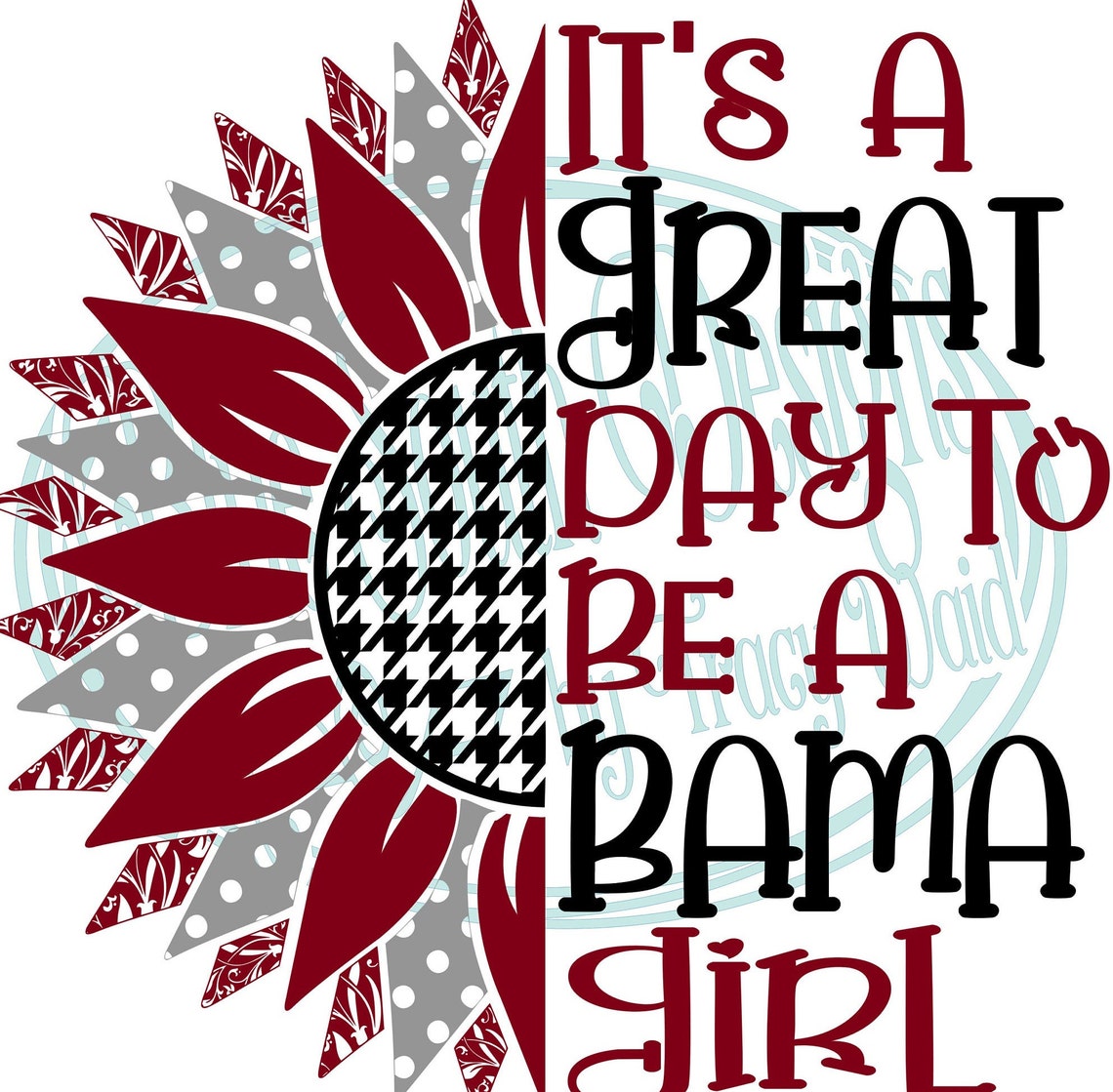 Bama Girl Sunflower SVG: Alabama Crimson Tide PNG, Southern Girl Vector ...