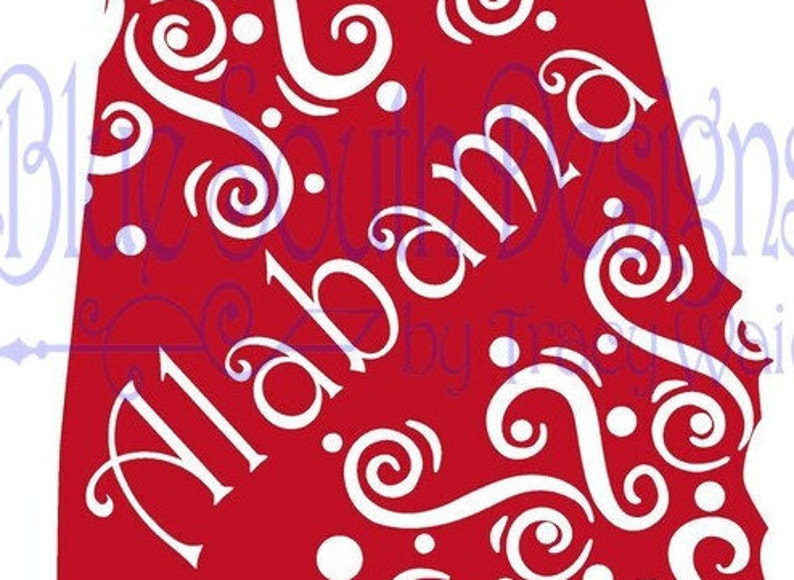 Alabama Svg Png Jpg Pdf Fancy Alabama Scroll Design | Etsy