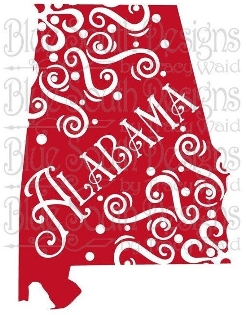Alabama Scroll Design Svg Png Pdf Jpg Pretty Alabama Shirt | Etsy