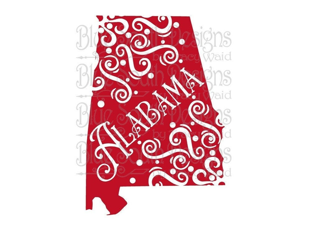 Alabama Scroll Design Svg, Png, Pdf, Jpg, Pretty Alabama Shirt or Decal ...