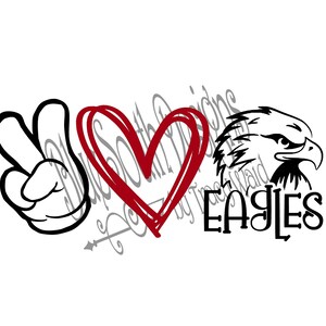 Peace Love Eagles SVG PNG: Mascot Design (digital Download) - Etsy