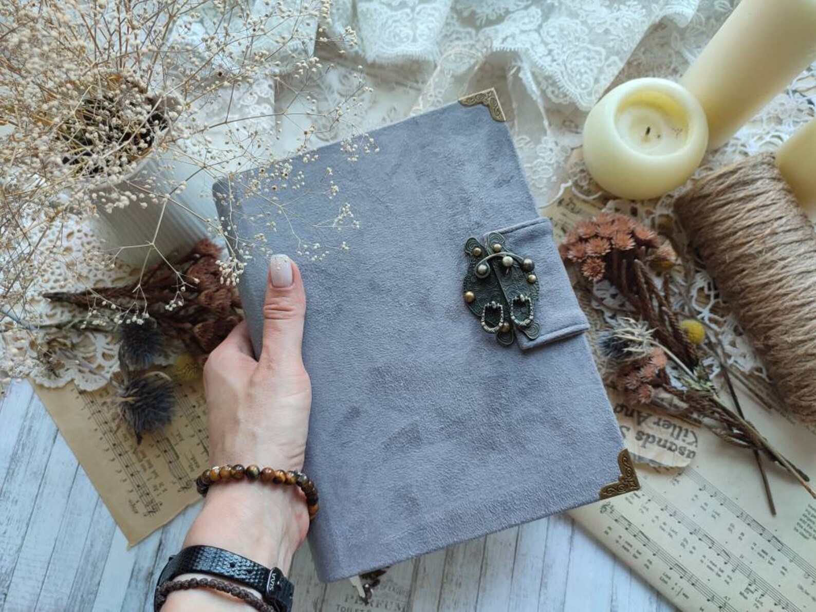 Aged Grimoires With Lock Book of Shadows Spelling Book Fairly - Etsy