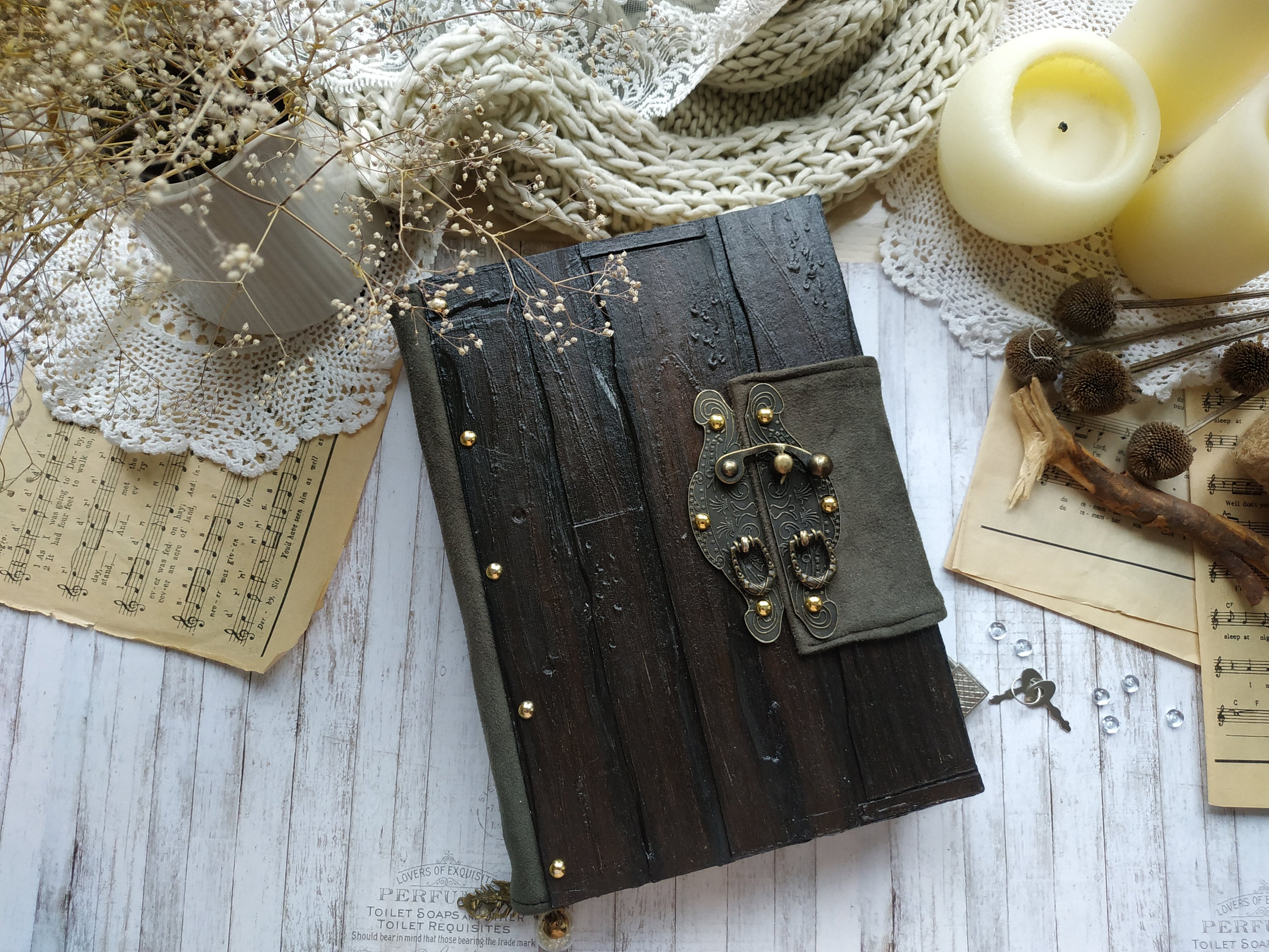 Aged Wood Grimoire Antique Grimoire With Lock Books for Spells - Etsy