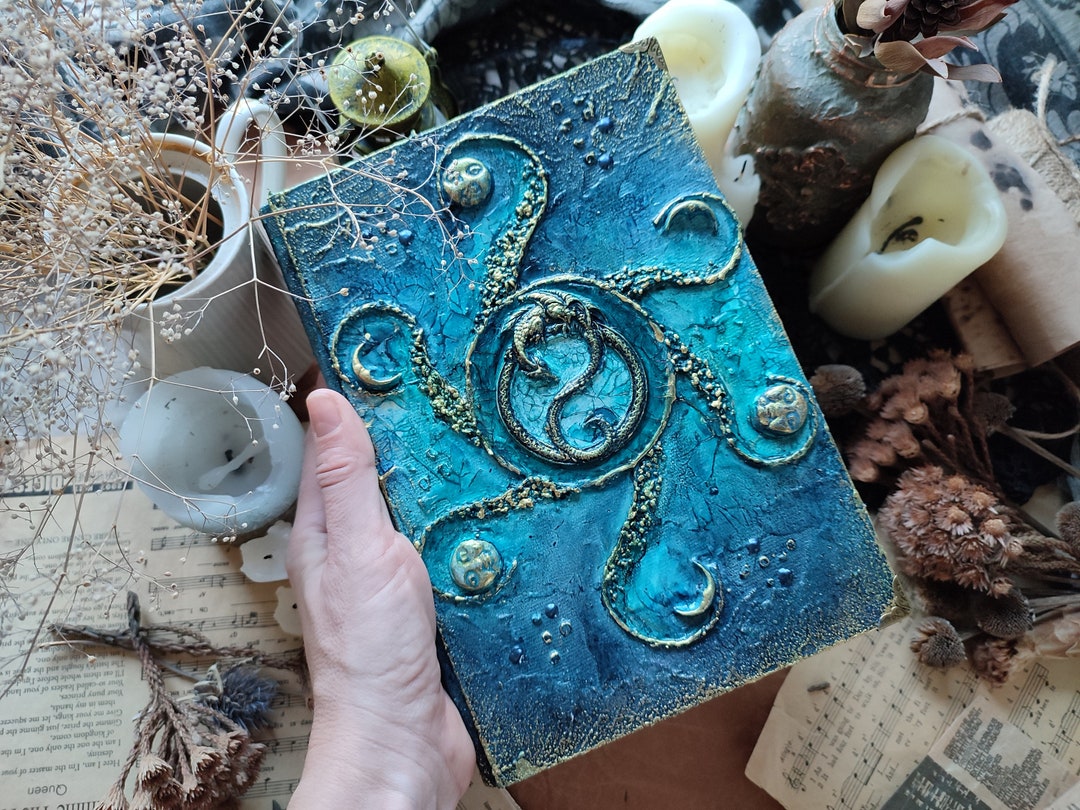 Gothic Diary Spellbook Custom Dragon Grimoire Journal Blank Book Junk ...