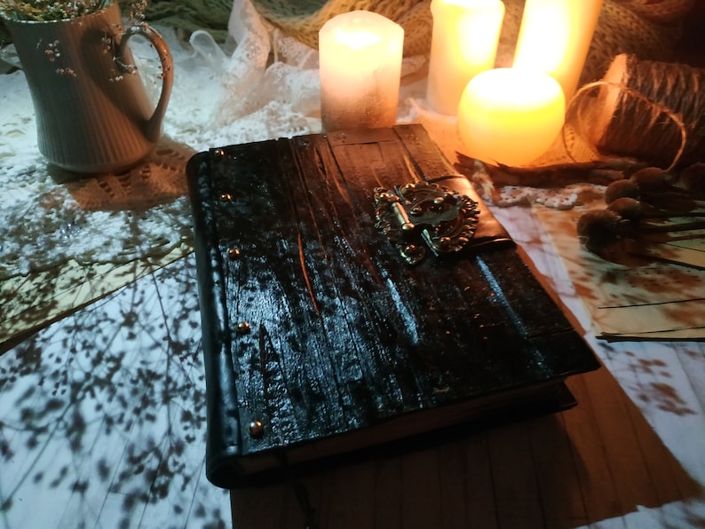 Aged Wood Grimoire Antique Grimoire With Lock Books for Spells - Etsy Australia